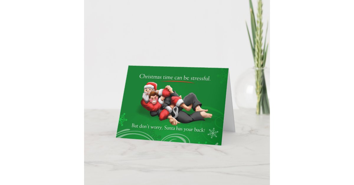 Santa Jiu Jitsu Choke - Christmas Card | Zazzle