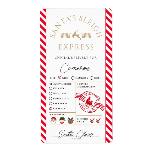 Santa Mail Express Special Delivery Gift Sticker | Zazzle