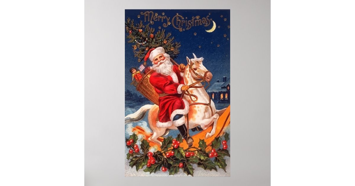 Santa Merry Christmas Poster | Zazzle