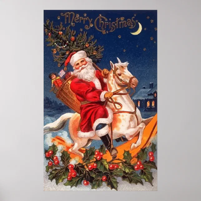 Santa Merry Christmas Poster | Zazzle