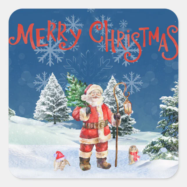 Santa Merry Cristmas Sticker | Zazzle
