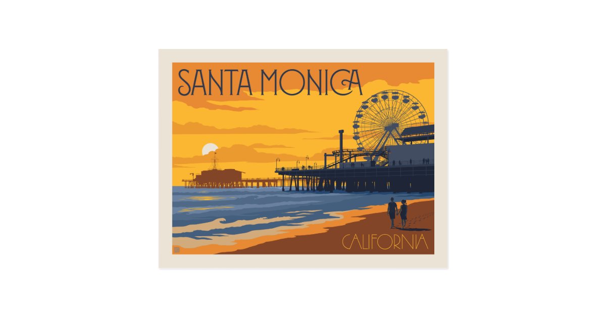 Santa Monica, California Postcard | Zazzle.com
