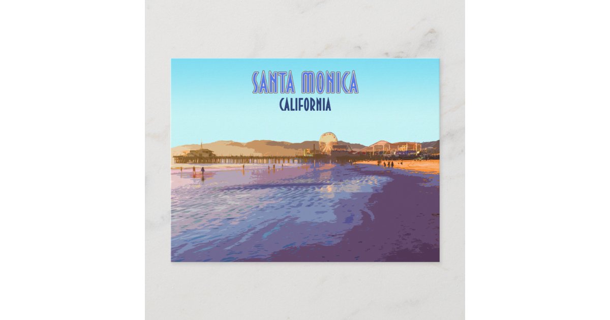 Santa Monica Los Angeles California Vintage Postcard | Zazzle