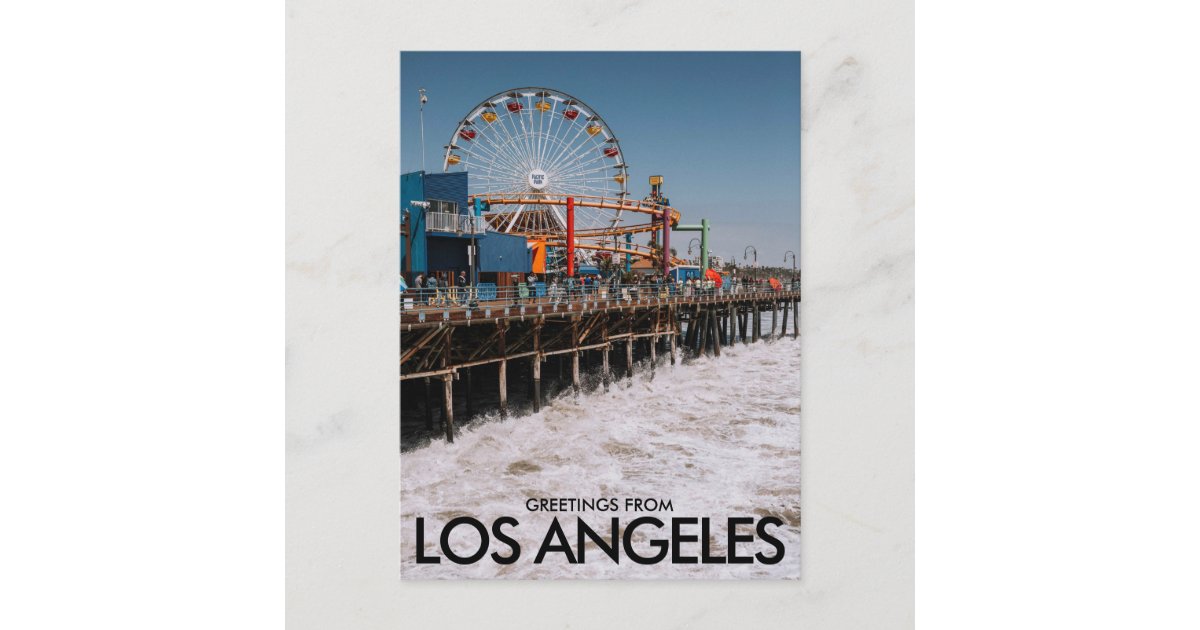 Santa Monica Pier, Los Angeles, USA Postcard | Zazzle