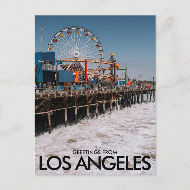 Santa Monica Pier, Los Angeles, USA Postcard | Zazzle