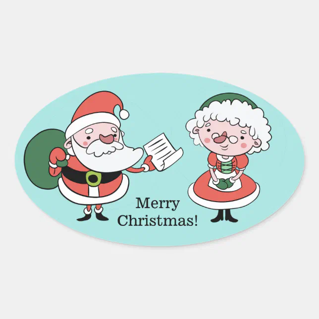 Santa & Mrs. Claus stickers | Zazzle
