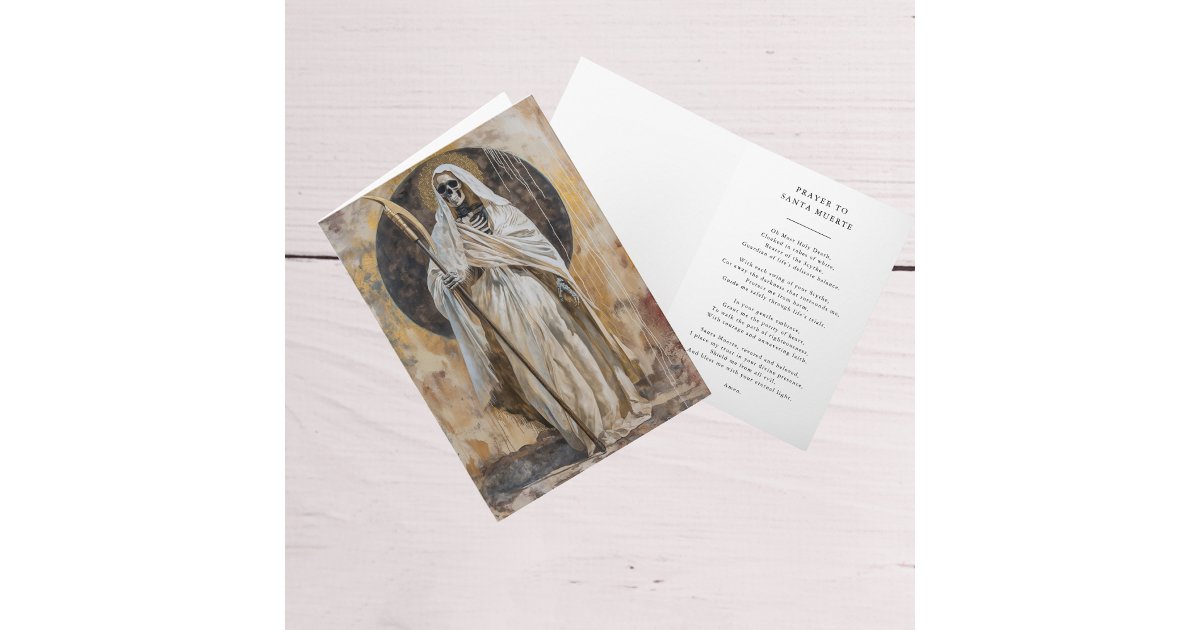 Santa Muerte Divine Guidance & Protection Prayer Card | Zazzle