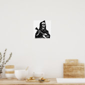 Santa Muerte (Mexican Grim Reaper) Playing Guitar Poster | Zazzle