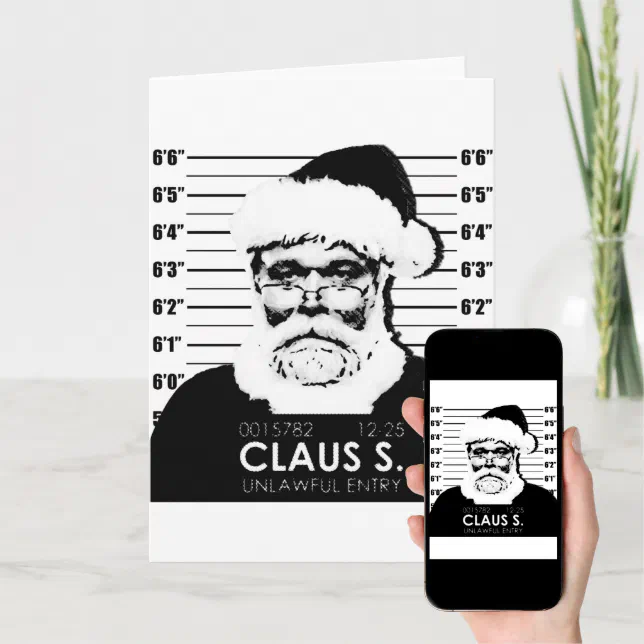 Santa Mugshot Card | Zazzle