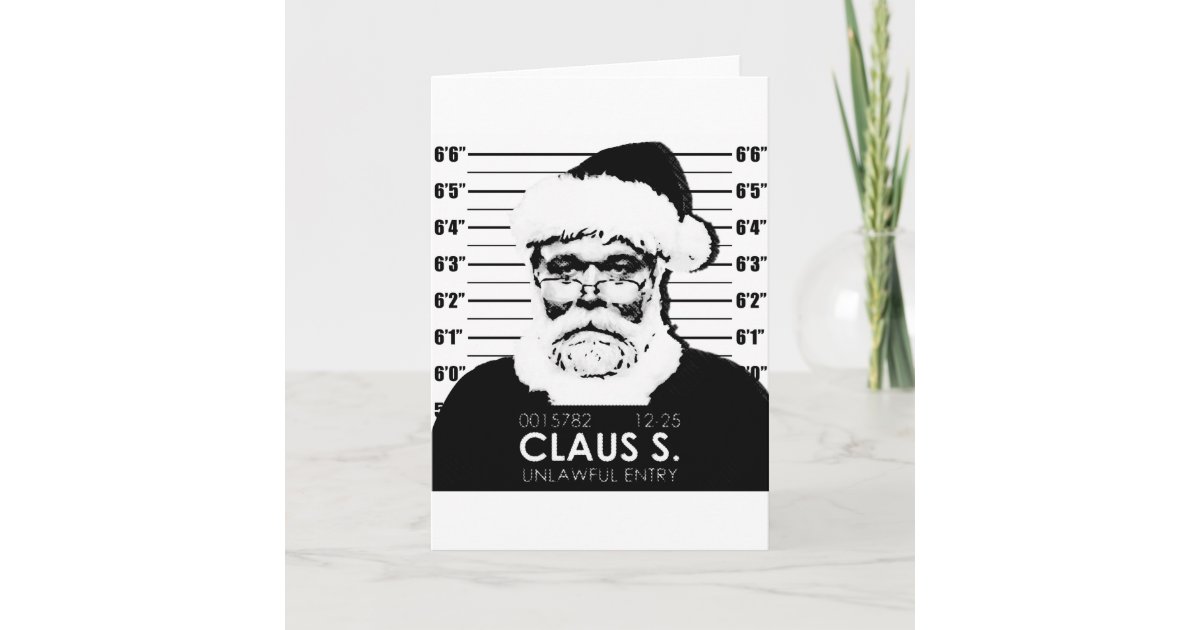 Santa Mugshot Card | Zazzle