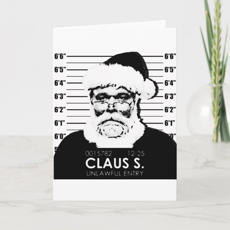 Santa Mugshot Card | Zazzle