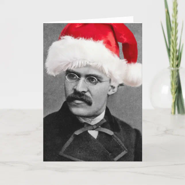Santa Nietzsche funny atheist Christmas card | Zazzle