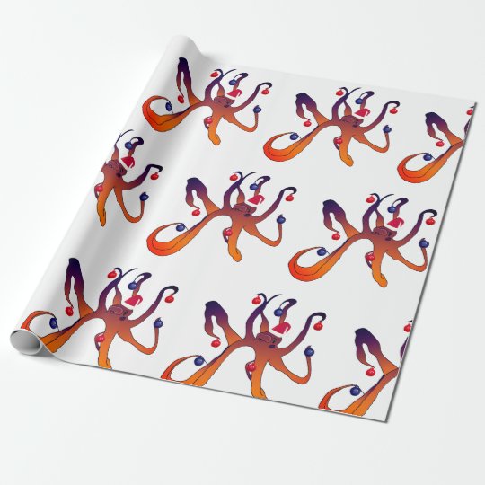 Santa Octopus Wrapping Paper | Zazzle.com
