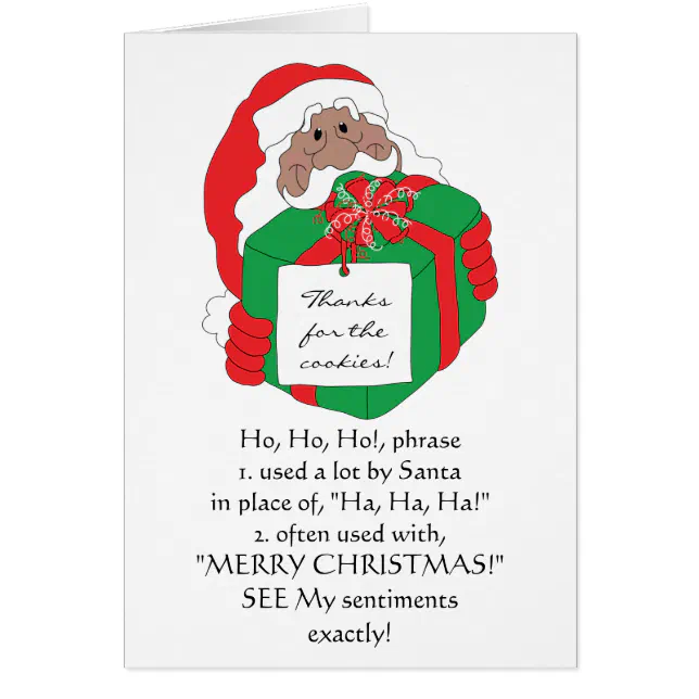 Santa of Color "HO, HO, HO" Greeting Card | Zazzle