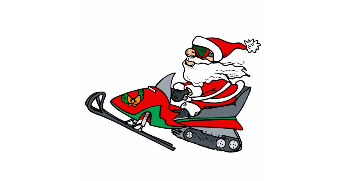 santa on snowmobile cutout | Zazzle