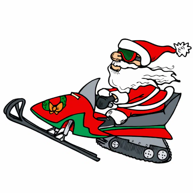 santa on snowmobile cutout | Zazzle