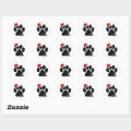 Santa Paw Print Christmas Classic Stickers | Zazzle