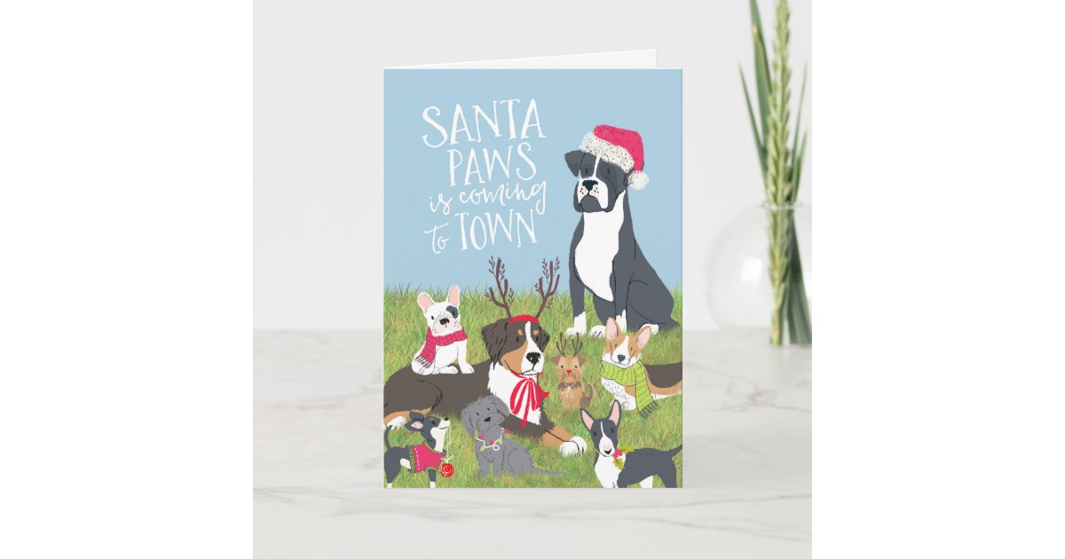 "Santa Paws" Dog-Themed Christmas Card | Zazzle