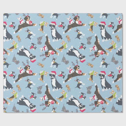 "Santa Paws" Dog-Themed Christmas Wrapping Paper | Zazzle