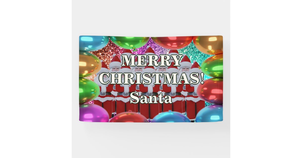 Santa Personalized character birthday banner | Zazzle