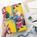 Santa Pink Christmas Delight 2 Wrapping Paper | Zazzle