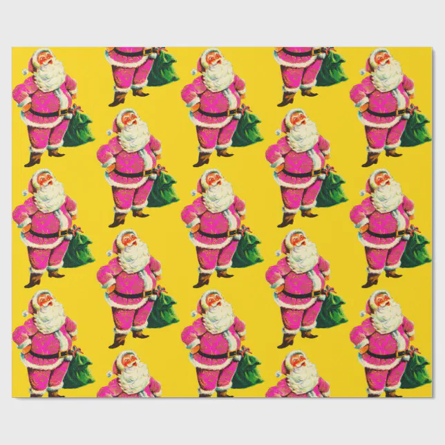 Santa Pink Christmas Delight 2 Wrapping Paper | Zazzle