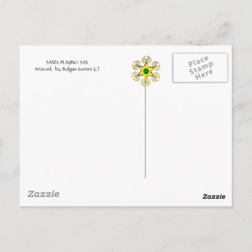 SANTA PLAYING SAX, MUSICAL CHRISTMAS PARTY POSTCARD | Zazzle