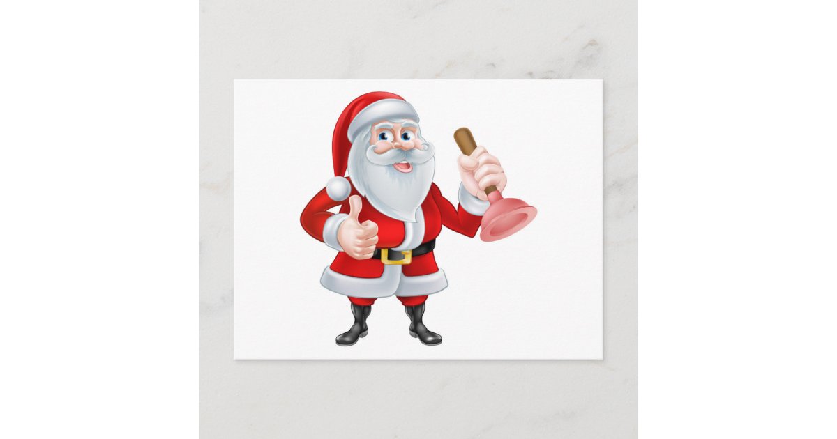 Santa Plumber Holiday Postcard | Zazzle