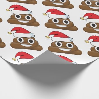 Santa Poop Christmas Gift Wrap Emoji | Zazzle