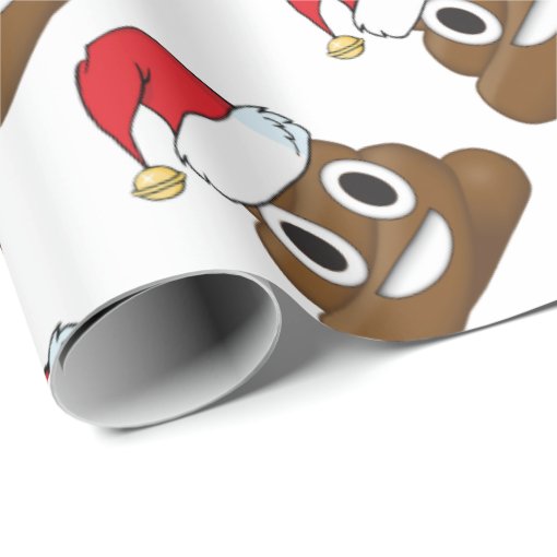 Santa Poop Christmas Gift Wrap Emoji | Zazzle
