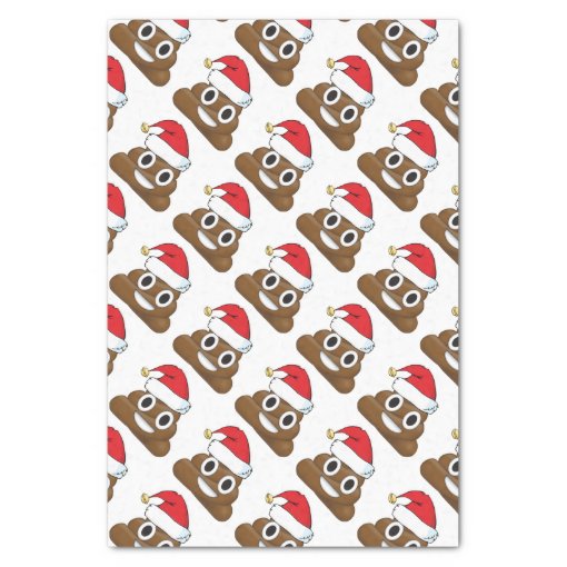 Santa Poop Christmas Gift Wrap Emoji Tissue Paper | Zazzle