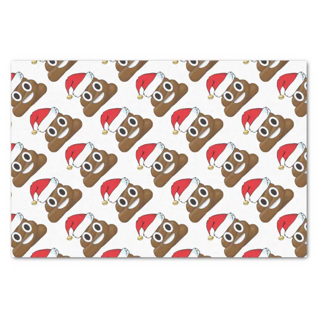 Santa Poop Christmas Gift Wrap Emoji Tissue Paper | Zazzle