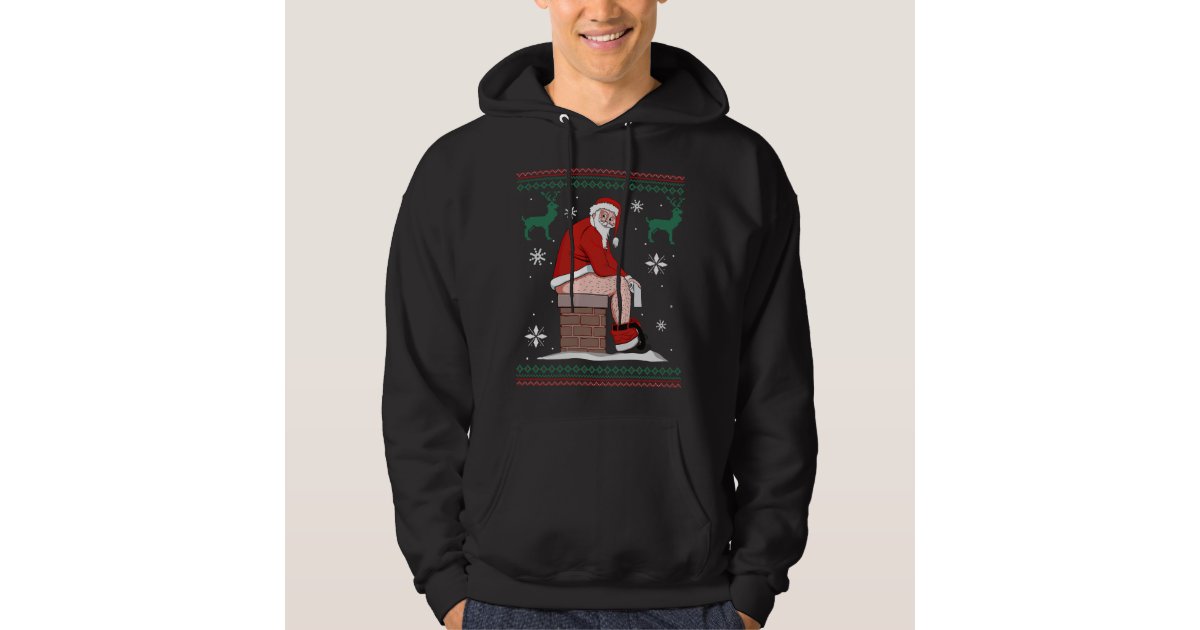 Santa Pooping Down The Chimney Ugly Sweater Christ | Zazzle