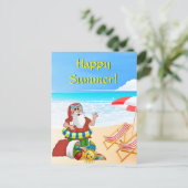 Santa Postcard Xmas Summer Beach | Zazzle