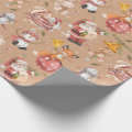 Santa Rabbit Fox Christmas Winter Holiday Pattern Wrapping Paper | Zazzle