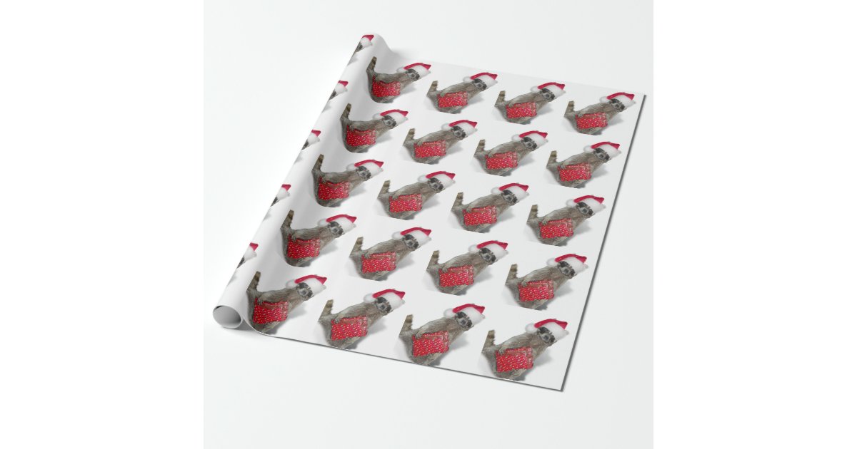 Santa Raccoon Bandit Christmas Wrapping Paper | Zazzle