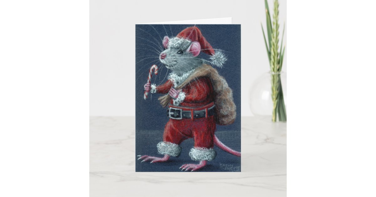 Santa Rat Christmas Card | Zazzle