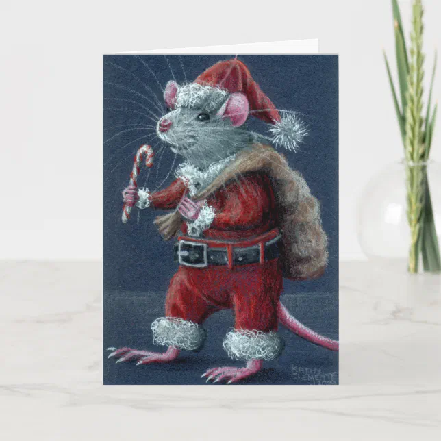Santa Rat Christmas Card | Zazzle