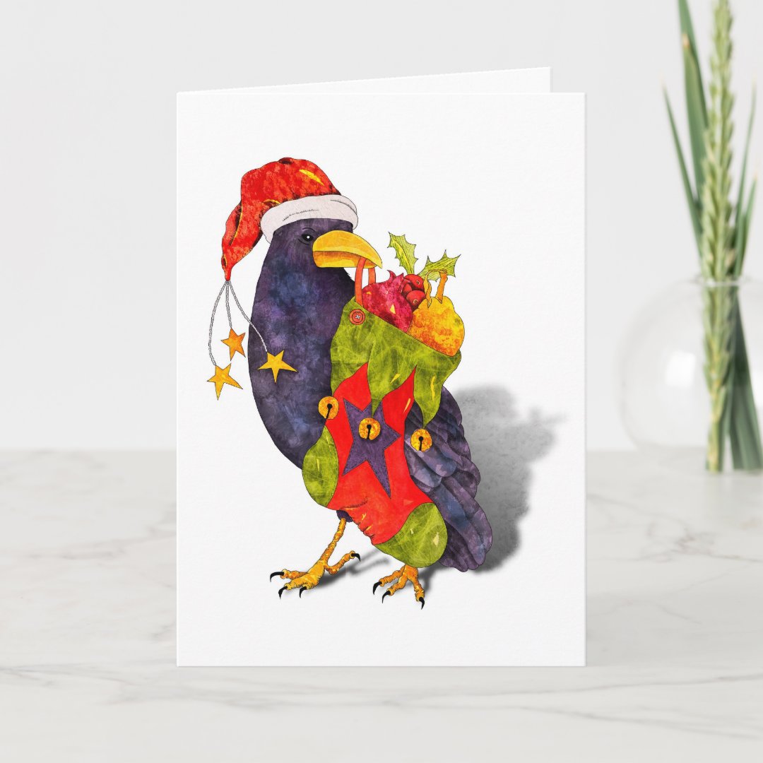 Santa Raven Card | Zazzle