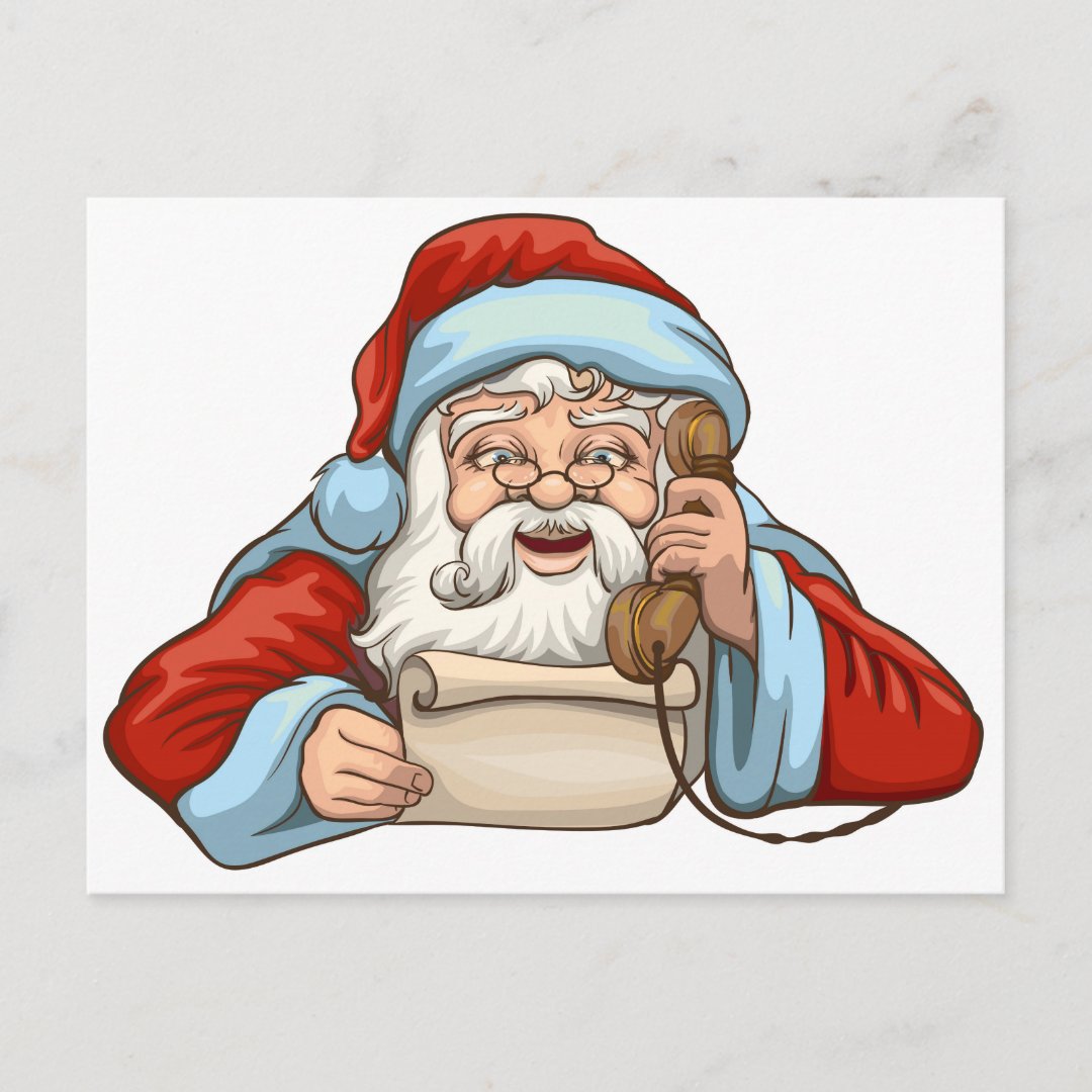 Santa Reading Letter Postcard | Zazzle