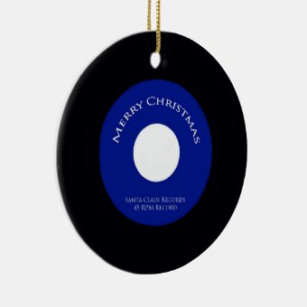 Santa Records 45 RPM Christmas Ornament | Zazzle
