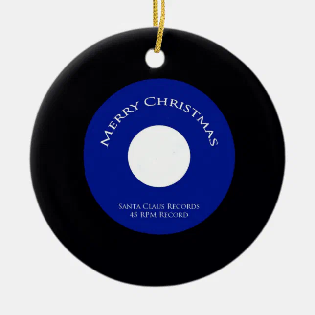 Santa Records 45 RPM Christmas Ornament | Zazzle