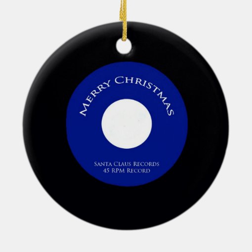 Santa Records 45 RPM Christmas Ornament | Zazzle