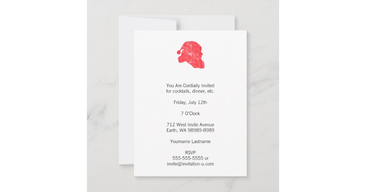 Santa (Retro Letterpress Style) Invitation | Zazzle