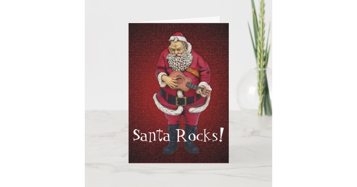 Santa Rocks Christmas Card | Zazzle