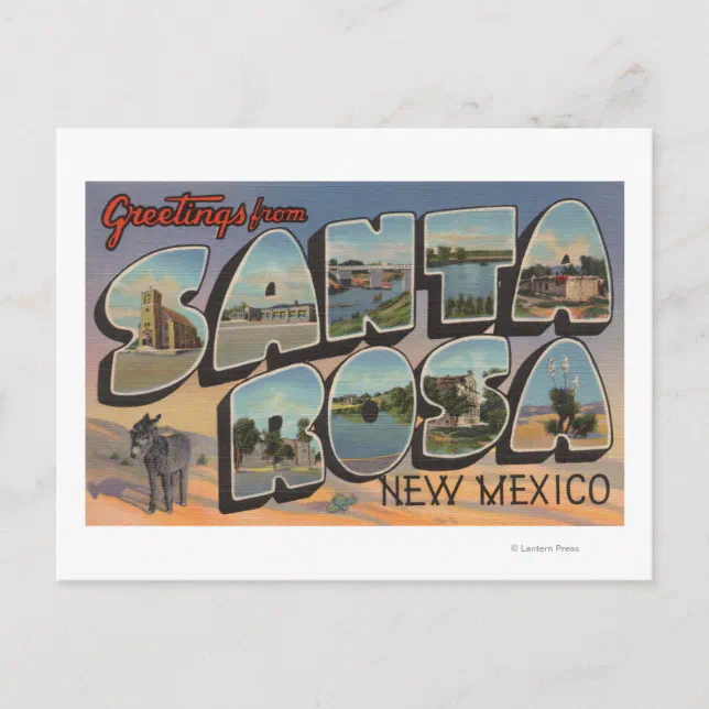 Santa Rosa, New Mexico - Large Letter Scenes Postcard | Zazzle