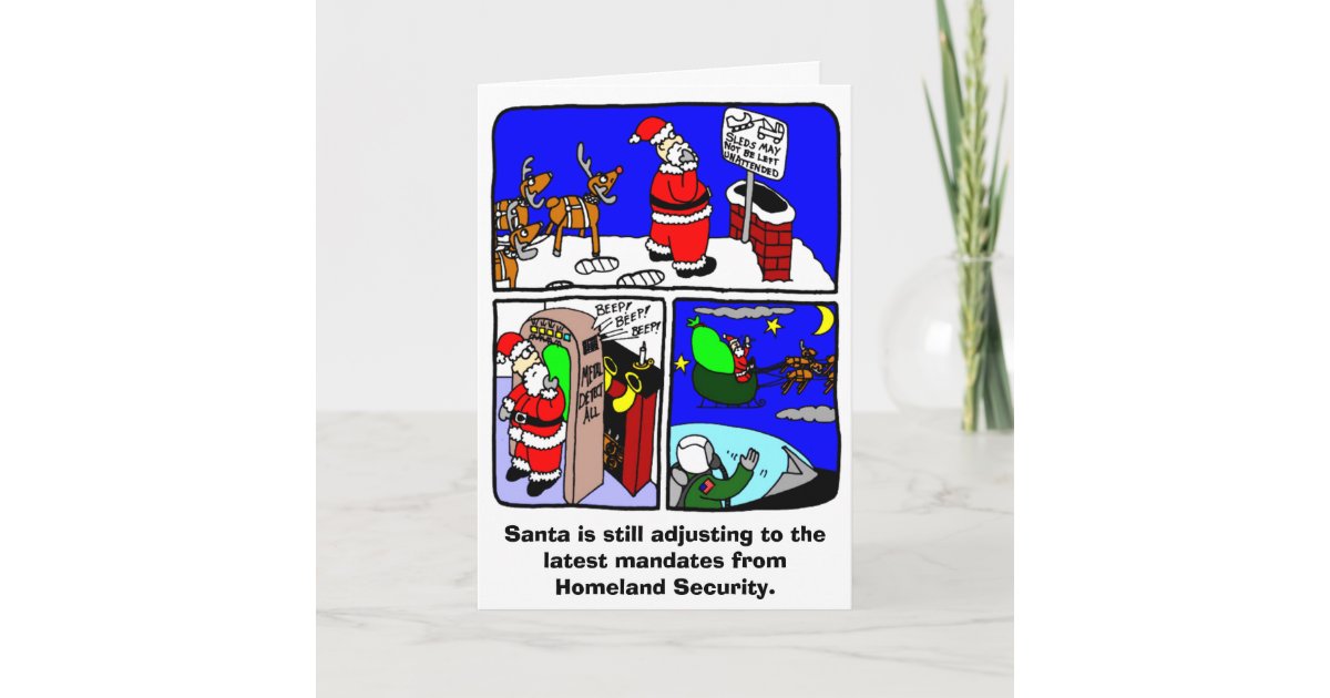 Santa Security Christmas Card | Zazzle