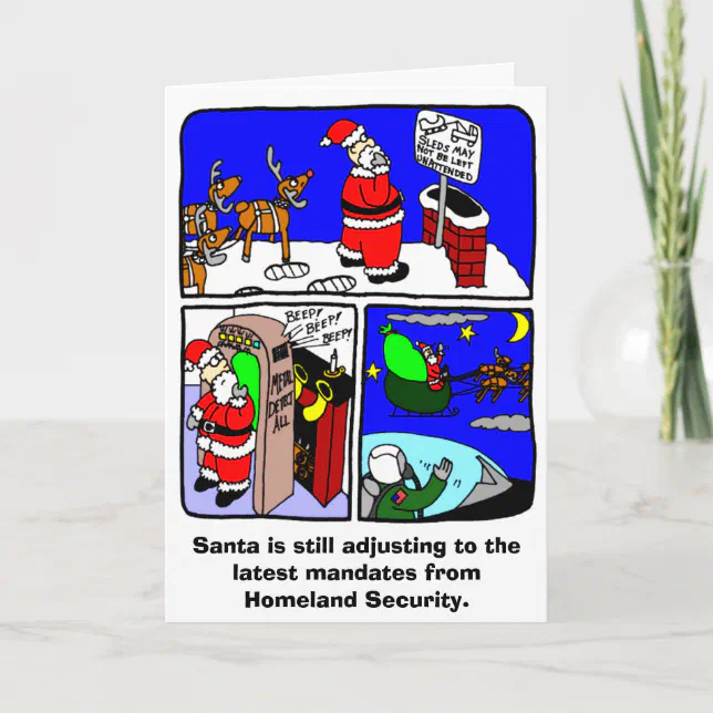 Santa Security Christmas Card | Zazzle