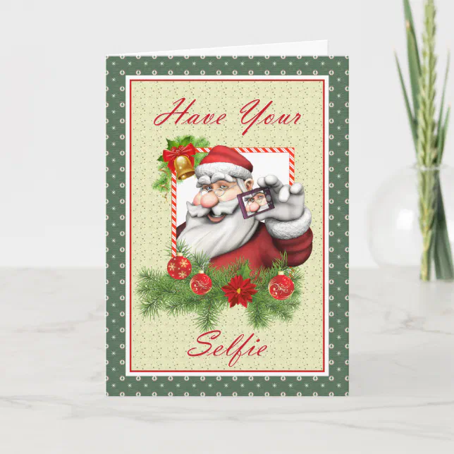 Santa Selfie Christmas Card | Zazzle