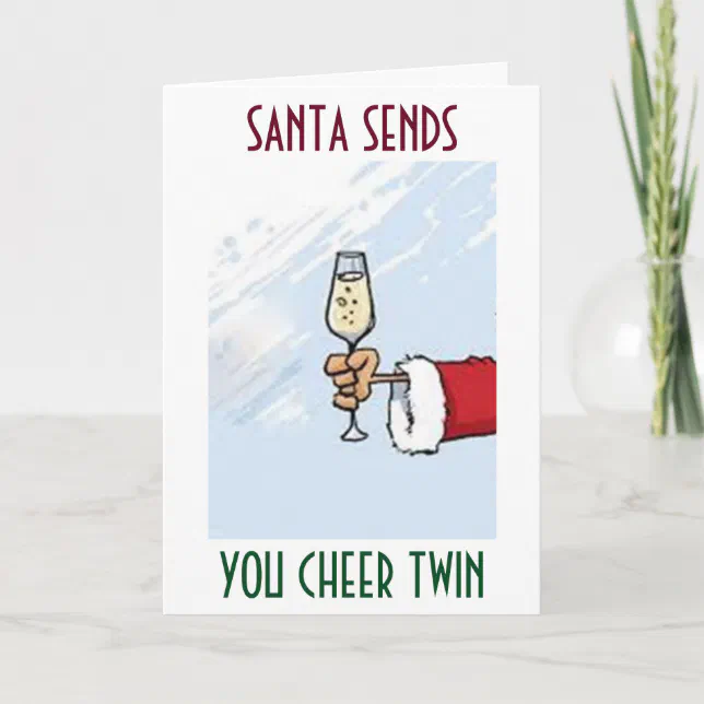 SANTA SENDS CHEER AT CHRISTMAS-TIME TO PARTY/ENJOY HOLIDAY CARD | Zazzle